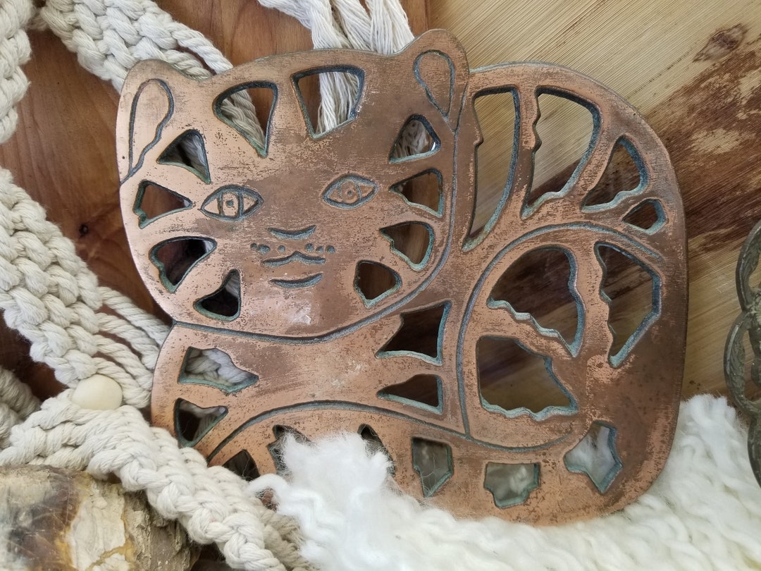 Rustic Vintage Copper Kitty Cat Trivet. This Little Kitty Would Look ...
