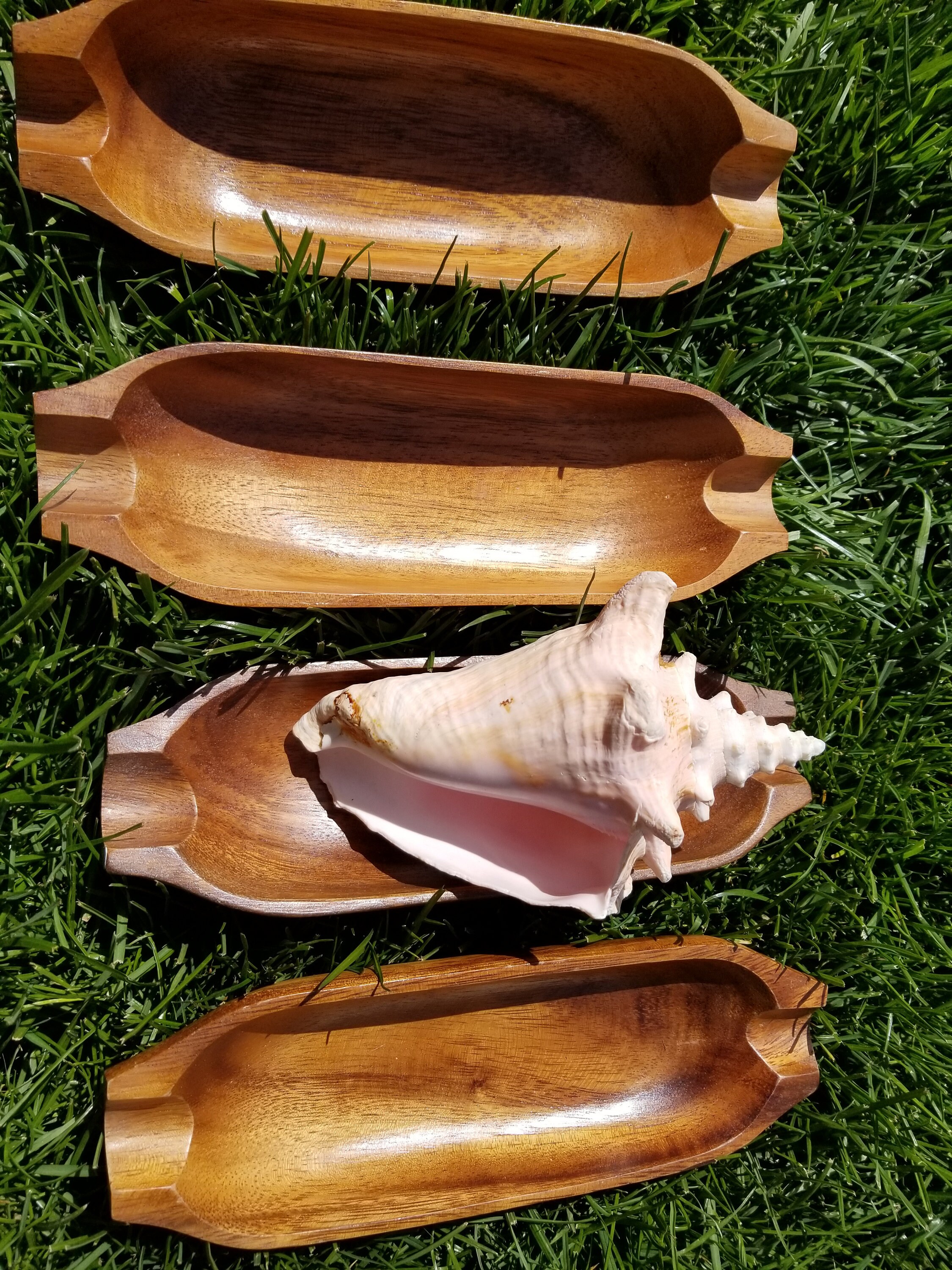 Beautiful Carved Set of 4 Monkey Pod Dishes. Add a Touch of - Etsy