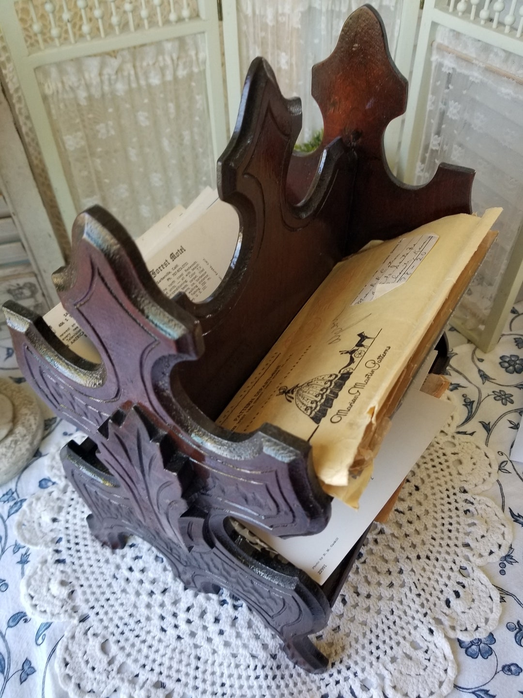 Beautiful Solid Wood Antique Letter Holder. This Antique Standing Desk ...