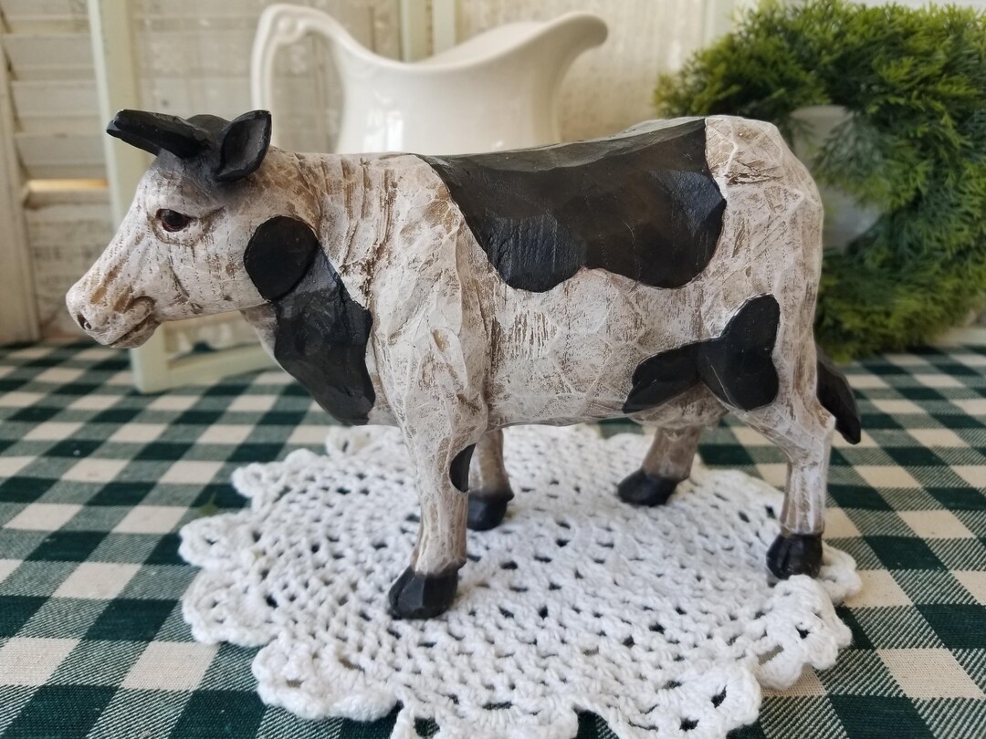 Charming Rustic Cow Figurine. This Charming Holstein Cow Statue is ...