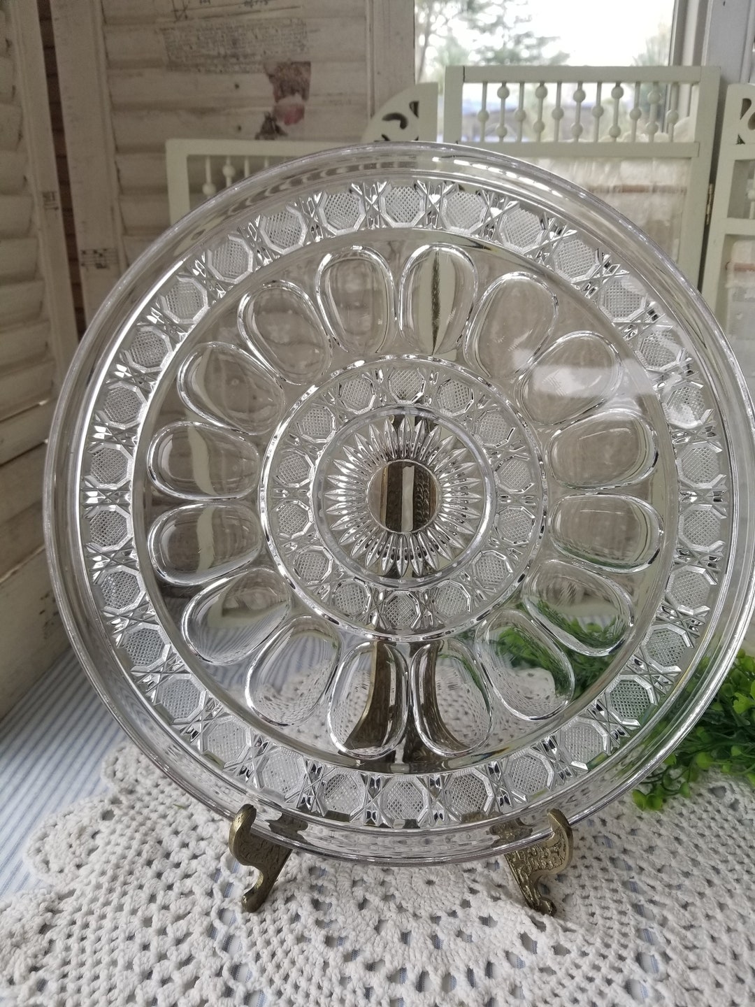 Sparkling and Brilliant Cut Crystal Deviled Egg Tray. This Breathtaking ...