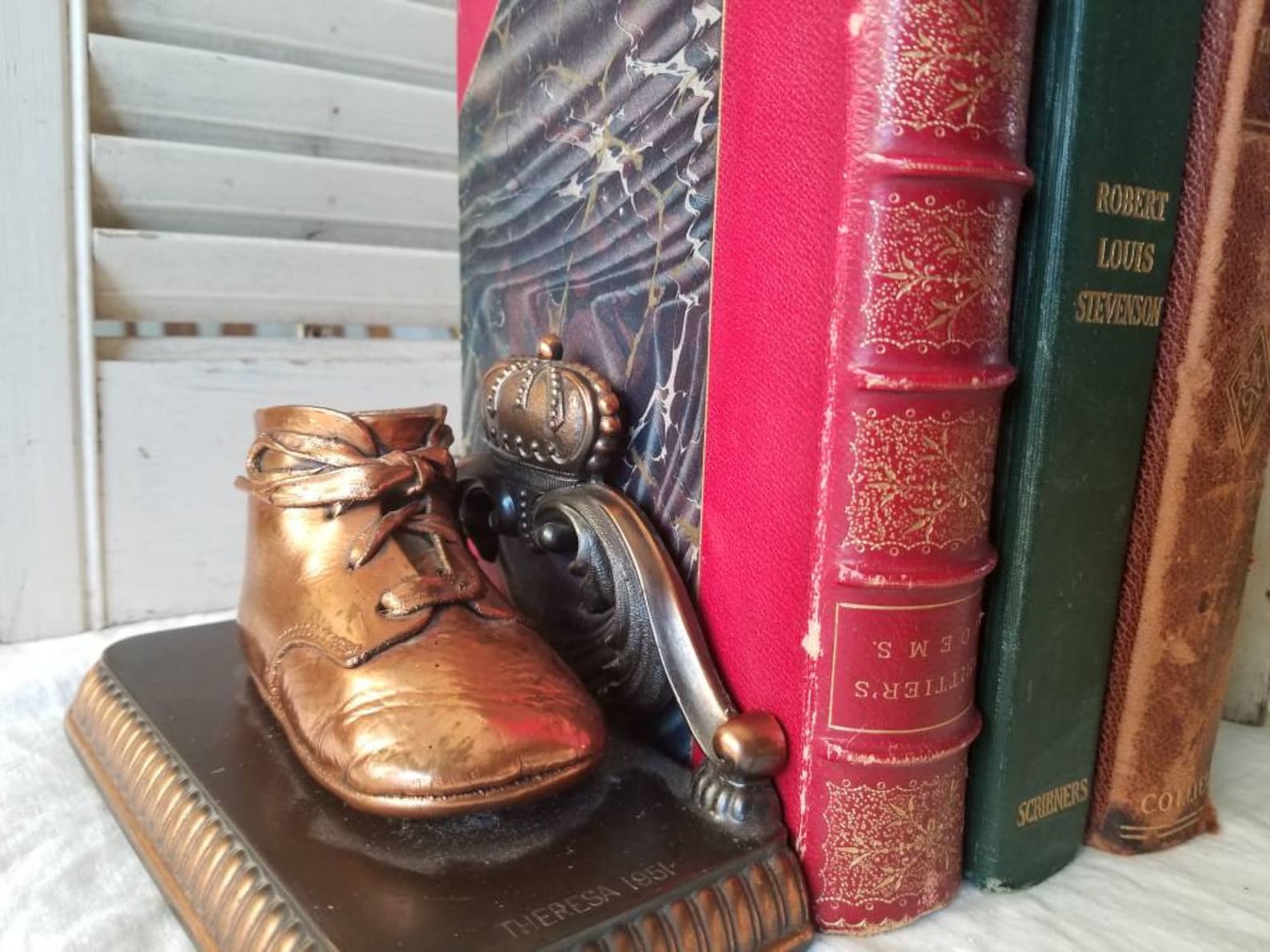 Vintage Bronze Baby Shoe Single Bookend From 1951. With the | Etsy