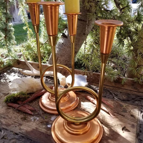 Copper Candlesticks - Etsy