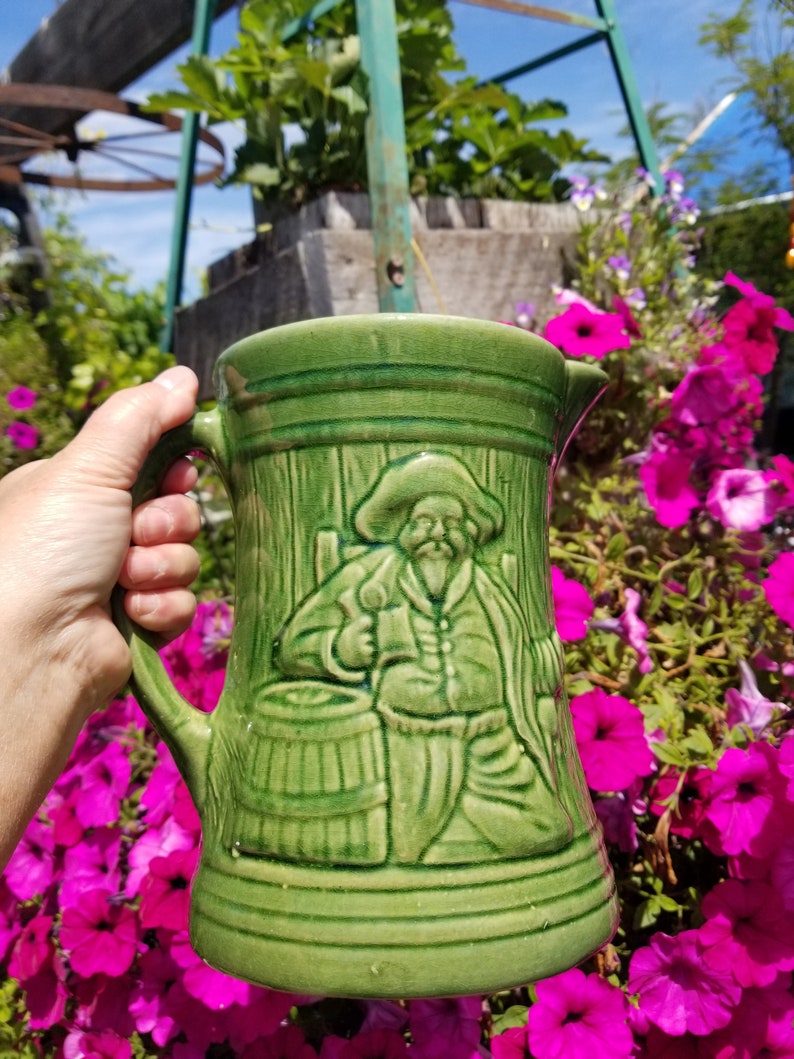Gorgeous Green Antique Mccoy Pottery Buccaneer Pitcher. This Rare 1920s ...