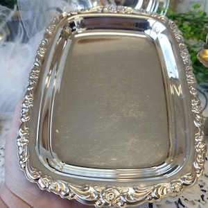 Small and Sweet Silver Plated Tray. This Oneida Rectangle Shaped Silver ...
