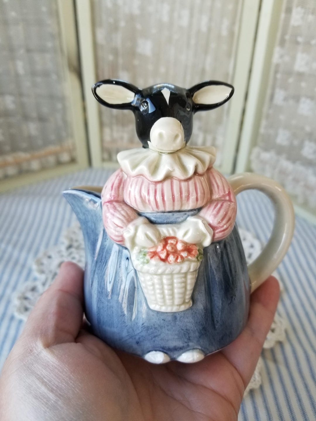 Sweet Vintage Otagiri Cow Creamer. This Adorable Little Farmhouse Cow Pitcher is Ideal for Cream ...