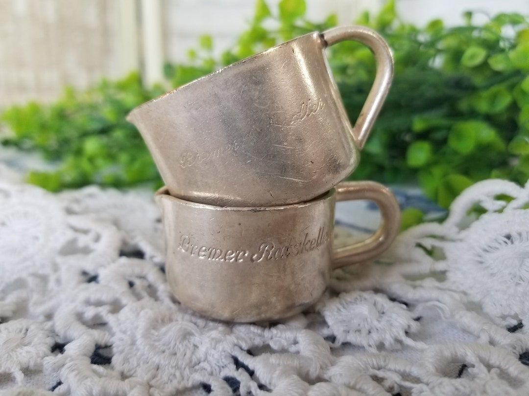 Pair of Antique German Silver Plated Measuring Cups. Both of These Tiny ...