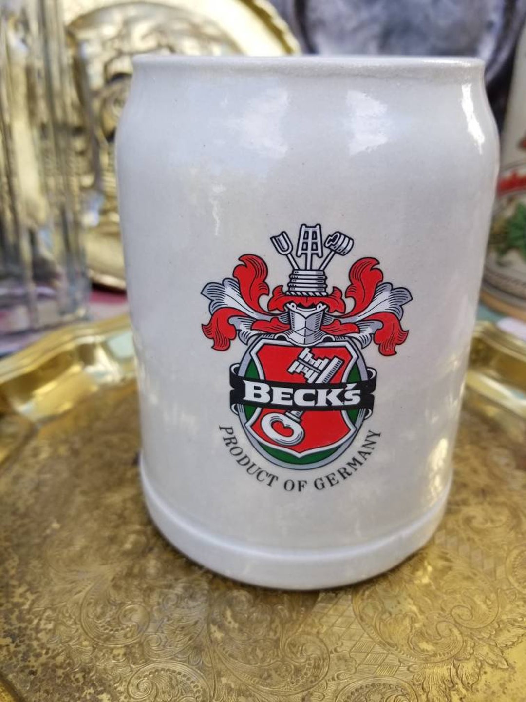 Charming Advertising Beck's Beer Pottery Stein. This Heavy Vintage ...