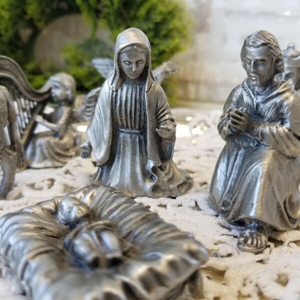 Pewter Nativity Set - Etsy