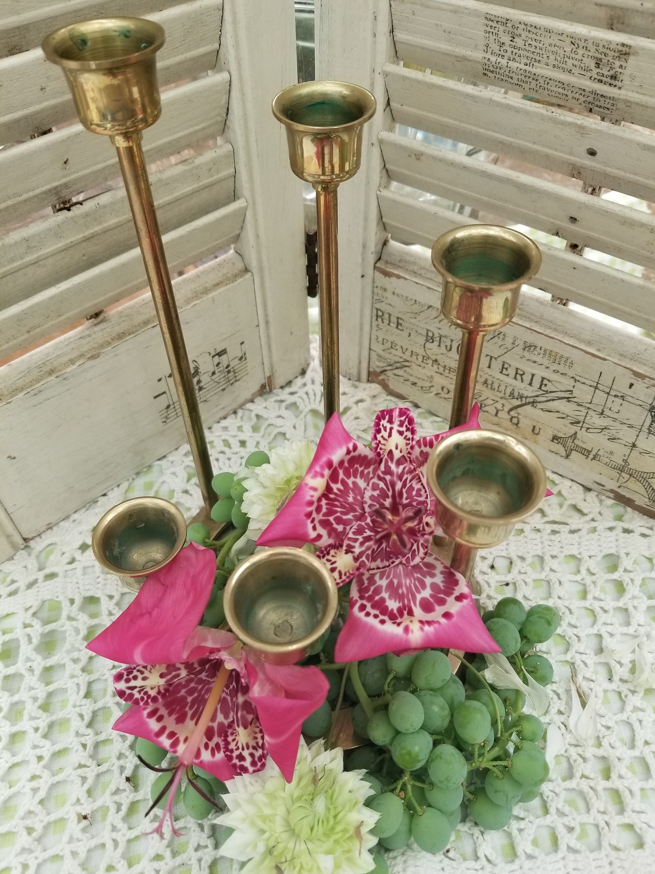 Midcentury Modern Brass Candlestick Ring. This Versatile Ring of 6 ...