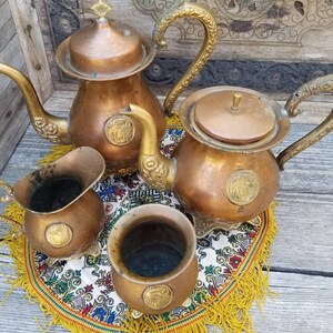 Extraordinary Set of Beautiful Rustic Moroccan Gazelle Copper and Brass ...