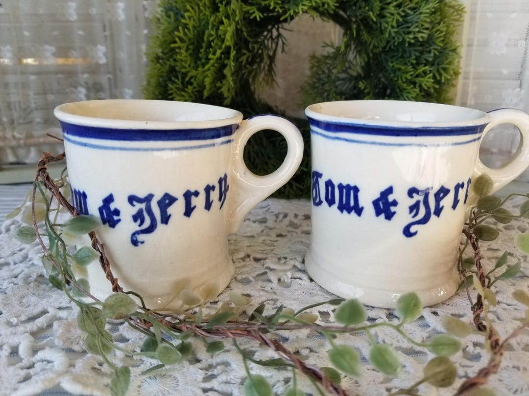 Smashing Pair of Hand Painted Tom and Jerry Cups. These Two Mid-century ...
