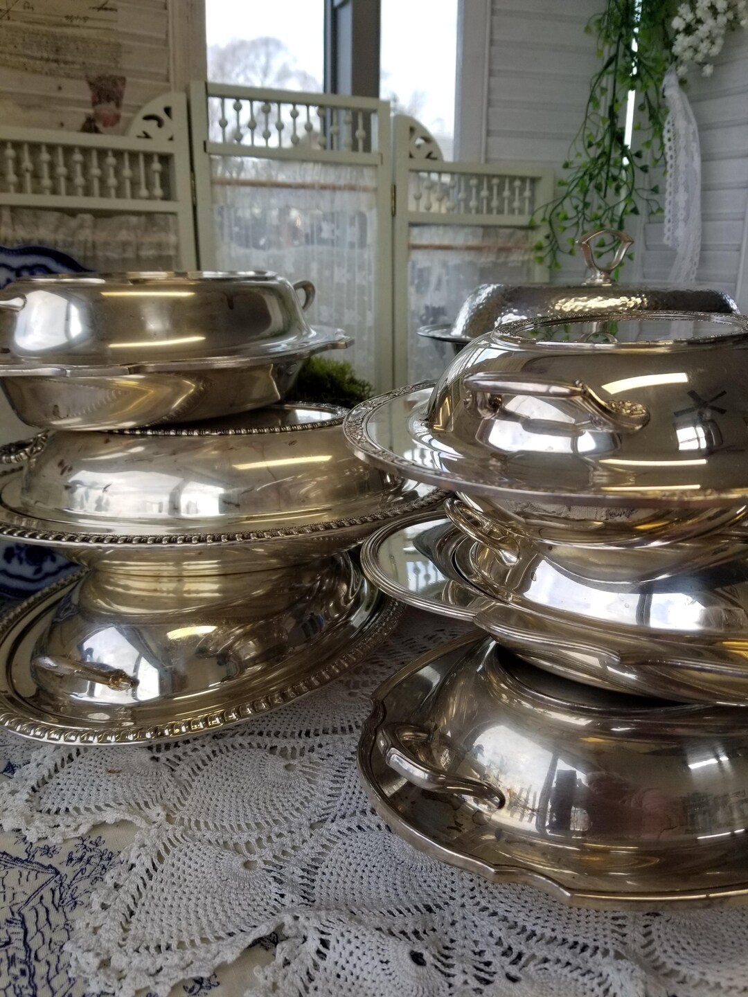 Delicious Selection of 10 Silver Plated Covered Serving Dishes. These ...