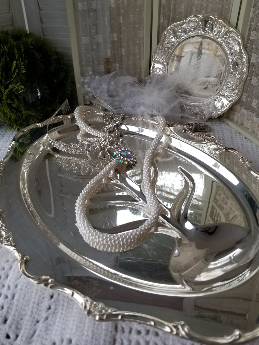 Beautiful Vintage Silver Plate Platter. This Lovely Heavy Silverplated ...