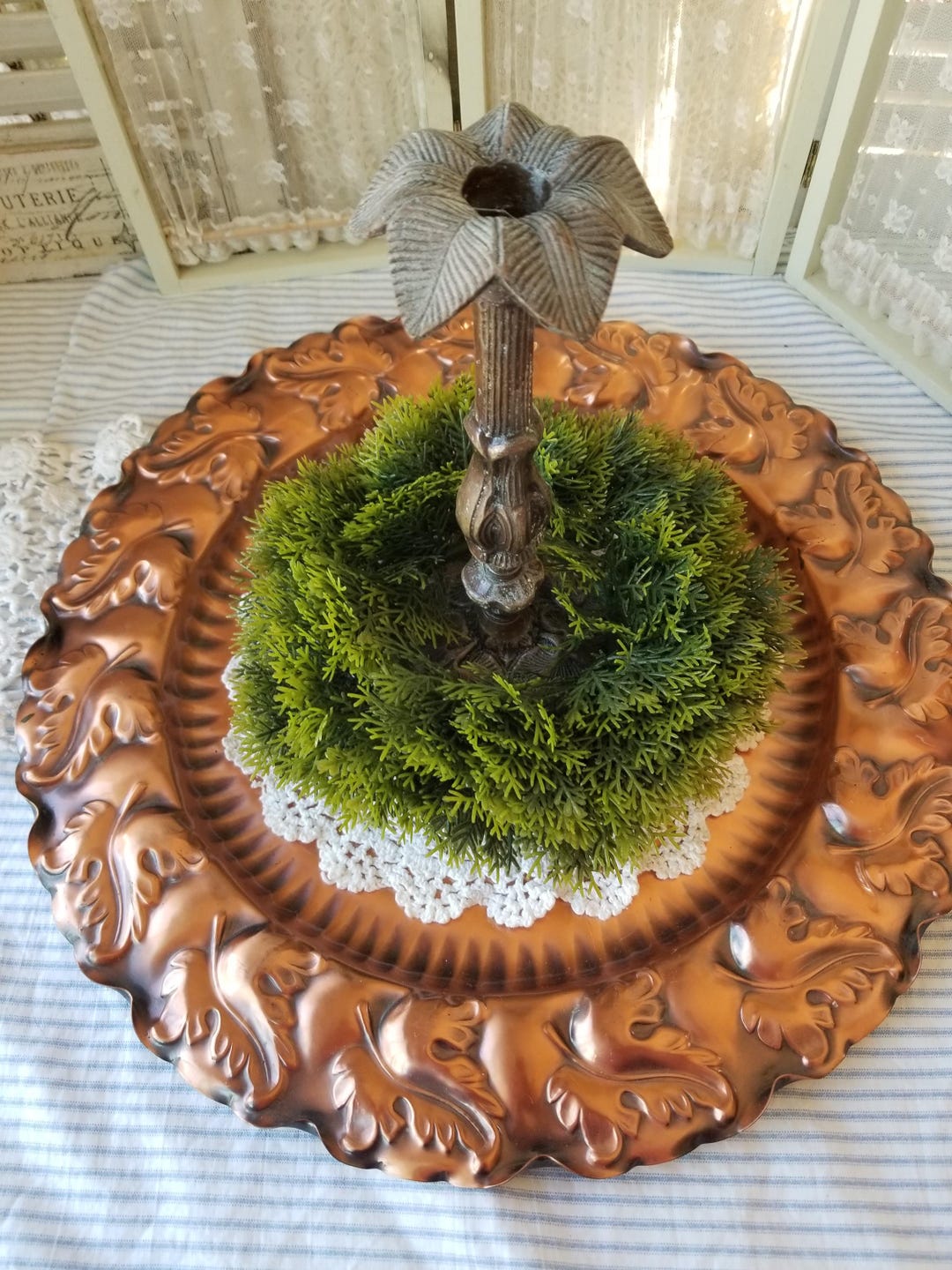 Beautiful Mid-century Gregorian Copper Platter. This Hammered Gregorian ...