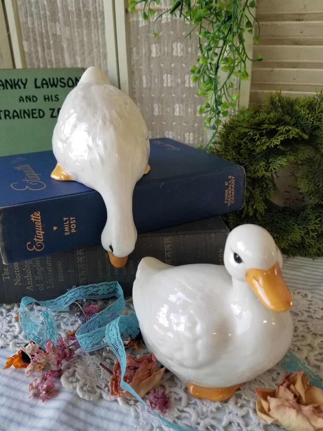 Charming French Farmhouse Goose Shelf Sitters. These 2 Sweet Home ...