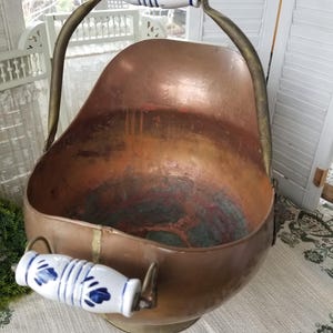Fabulous Huge Copper/brass Coal Scuttle From Holland. This Rustic ...