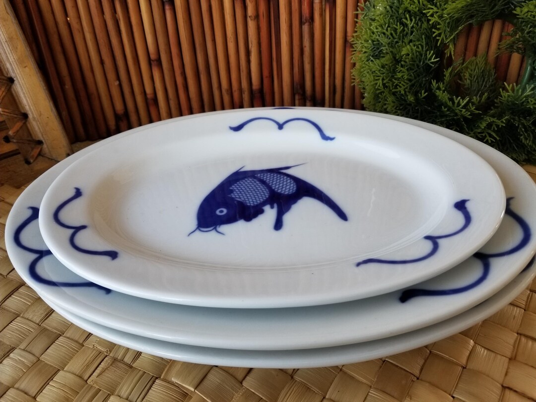 Spectacular Trio of Vintage Hand Painted Koi Fish Platters. These 3 ...