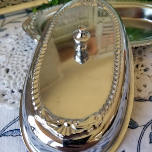 Charming Vintage Silverplate Farmhouse Butter Dish. This Lightweight ...