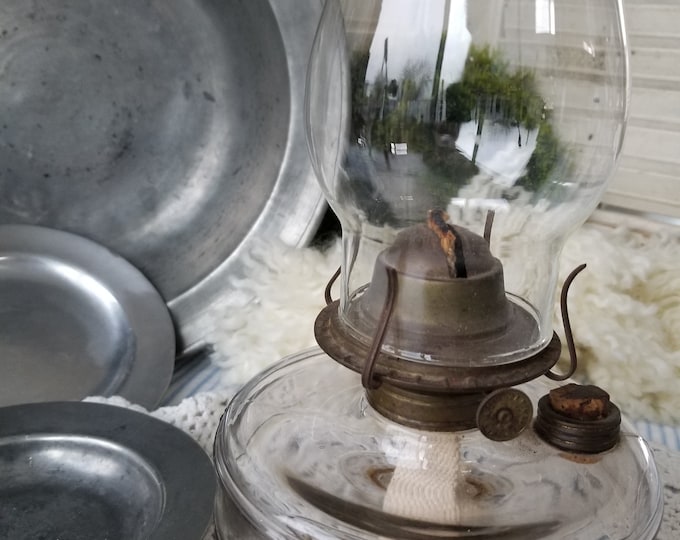 Antique P & A (plume and Atwood) Hornet Mini Oil Lamp W/ Hurricane ...