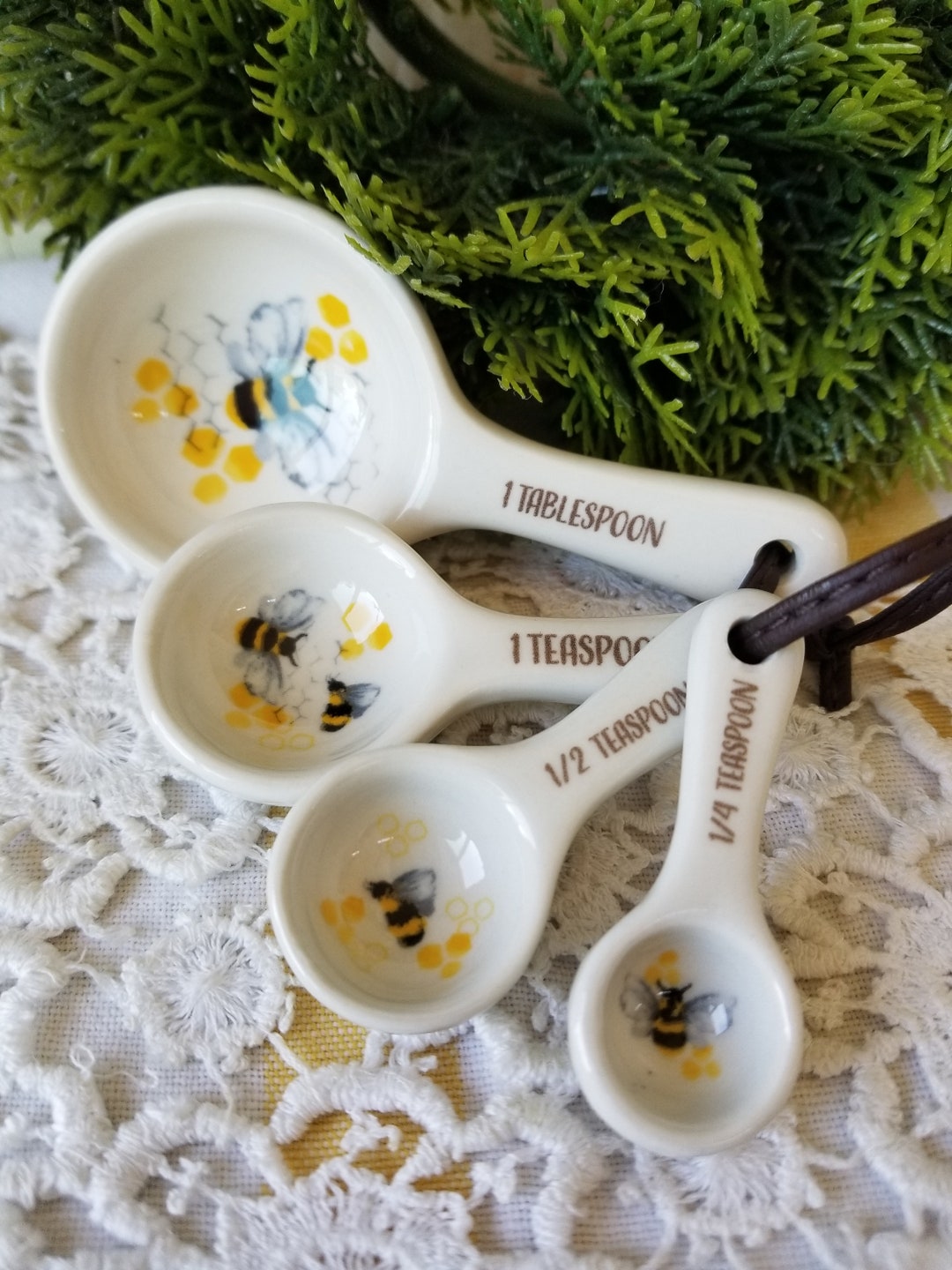 Sweet Set Honey Bee Themed Ceramic Measuring Spoons. This Set of Four ...