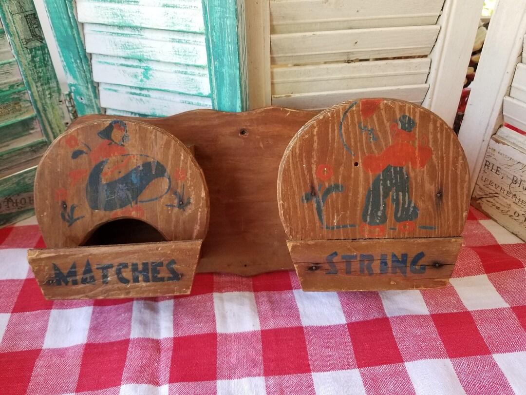 Charming Rustic 1940s Matchbox and String Holder. This Dutch-inspired ...