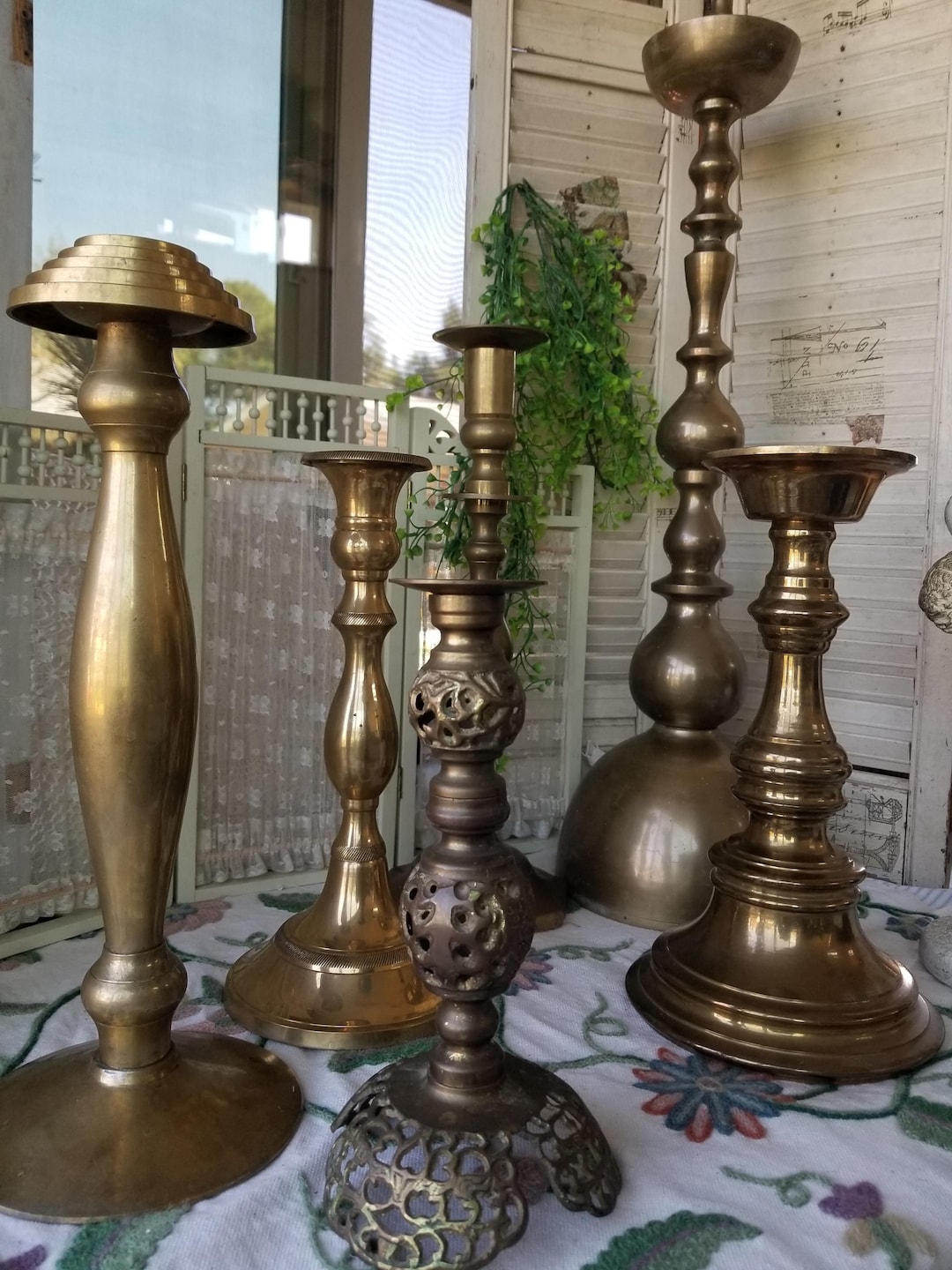 Choose From a Variety of Heavy Tall Brass Candlesticks. This Immense ...