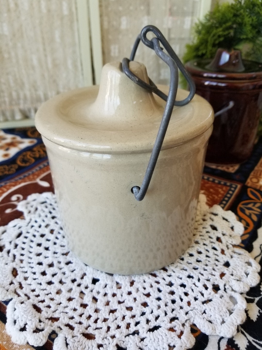 Vintage Beige Stoneware Sourdough Crock. This Vintage Beige Stoneware ...