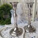 A Pair of Simple Elegant Silvered Candlesticks. These 2 Small Silver ...
