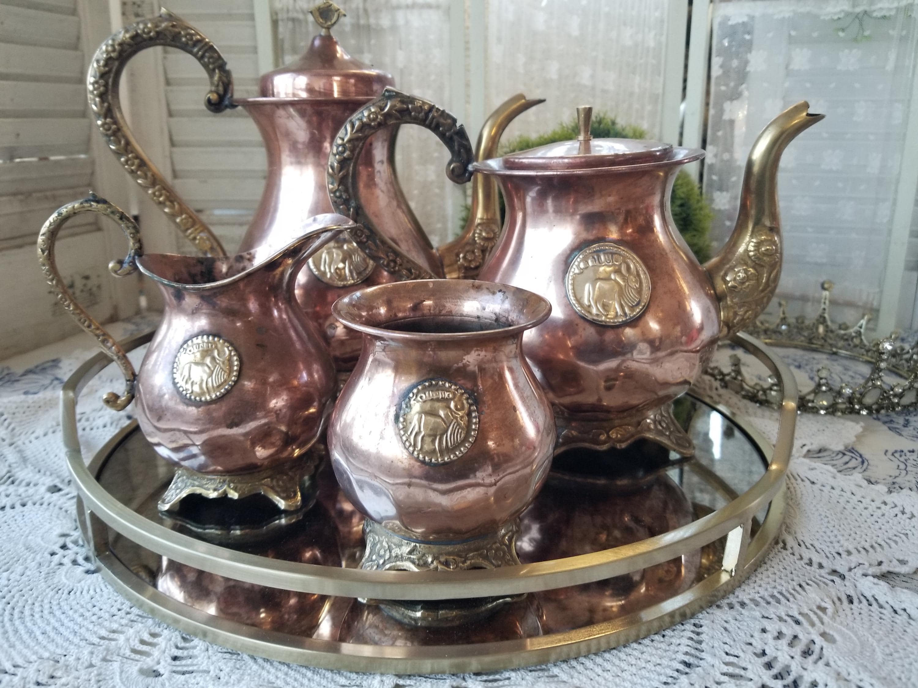 Extraordinary Set of Beautiful Rustic Moroccan Gazelle Copper and Brass ...