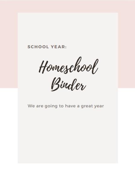 Homeschool Binder Digital Download, Homeschool Organization, Homeschool ...