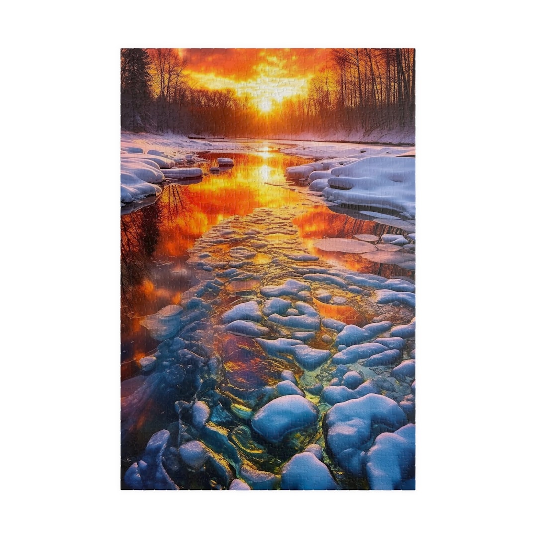 Puzzle|river Road to the Sunset Puzzle | Scenic Landscape Artwork ...