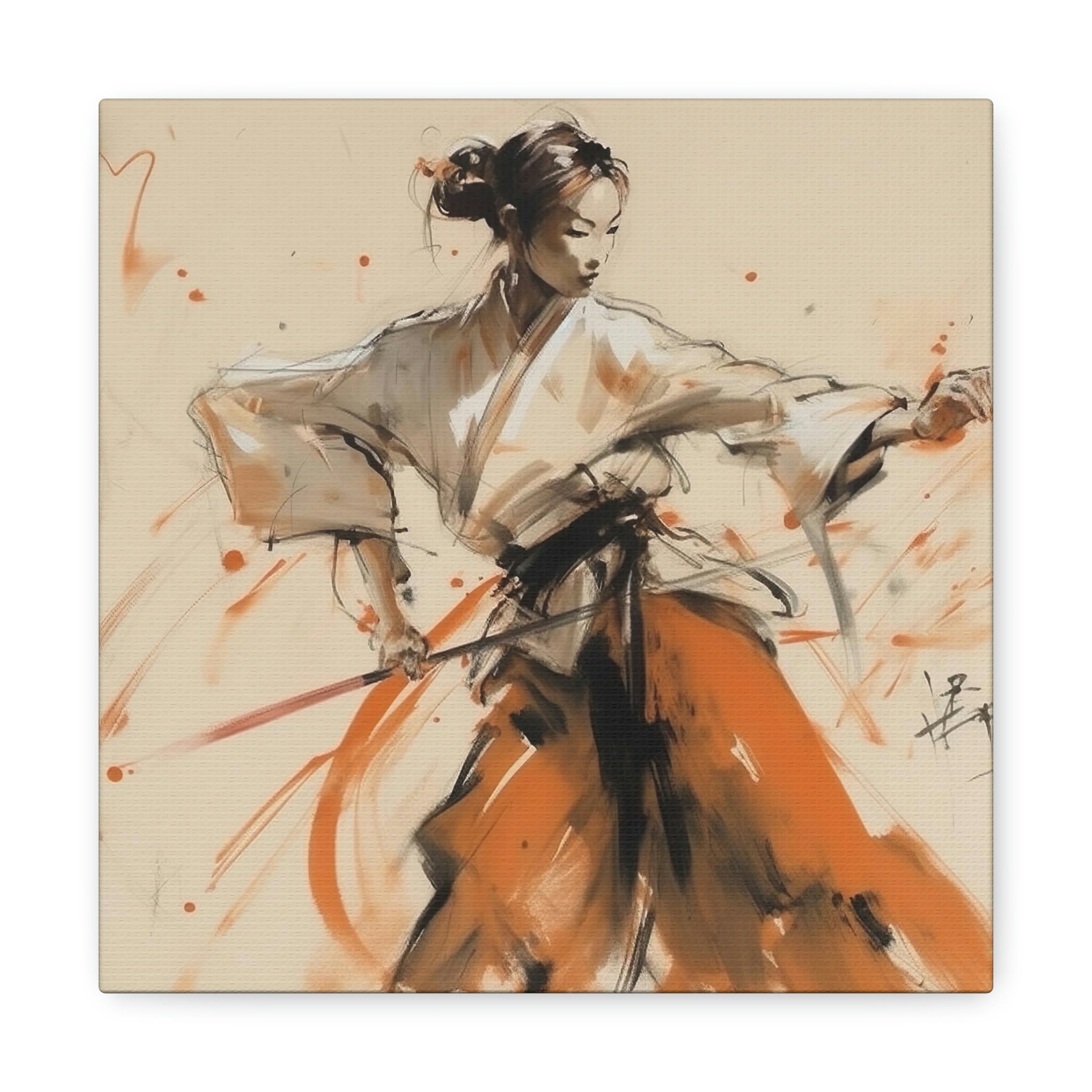 Samurai Girl Art Canvas Gallery Wraps - Etsy