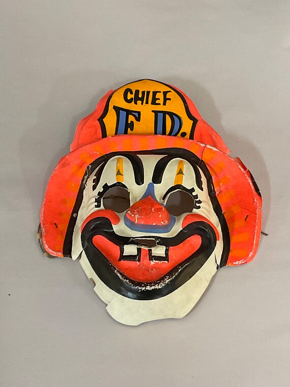 Vintage Fire Department Chief Halloween Mask, Vintage… - Gem