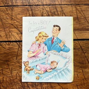 Lot of 4 'it's A Boy' Greeting Cards, Vintage Greeting Cards - Etsy