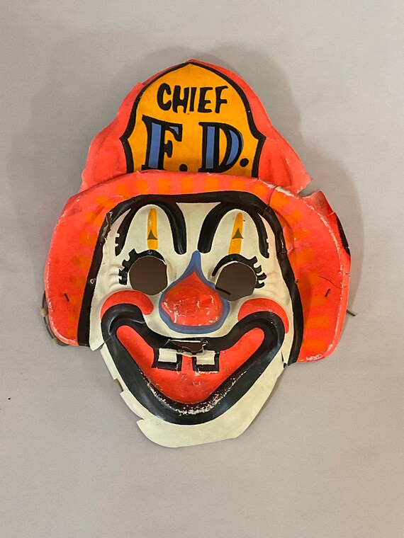 Vintage Fire Department Chief Halloween Mask, Vintage… - Gem