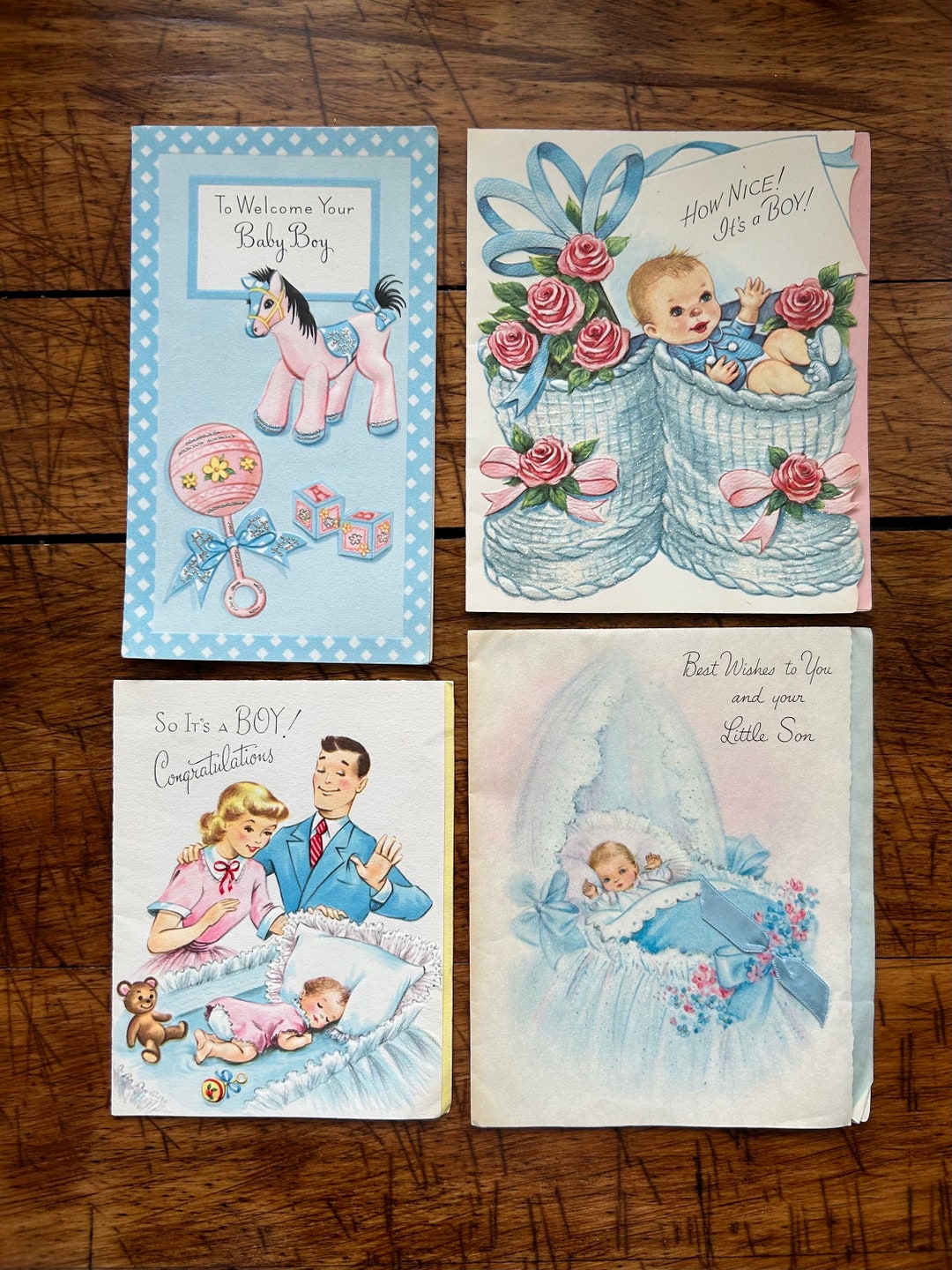 Lot of 4 'it's A Boy' Greeting Cards, Vintage Greeting Cards - Etsy