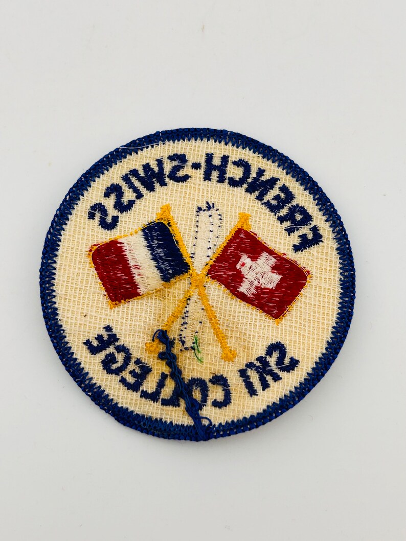 Vintage French-swiss Ski College Patch, Vintage Ski Patches, Souvenir ...