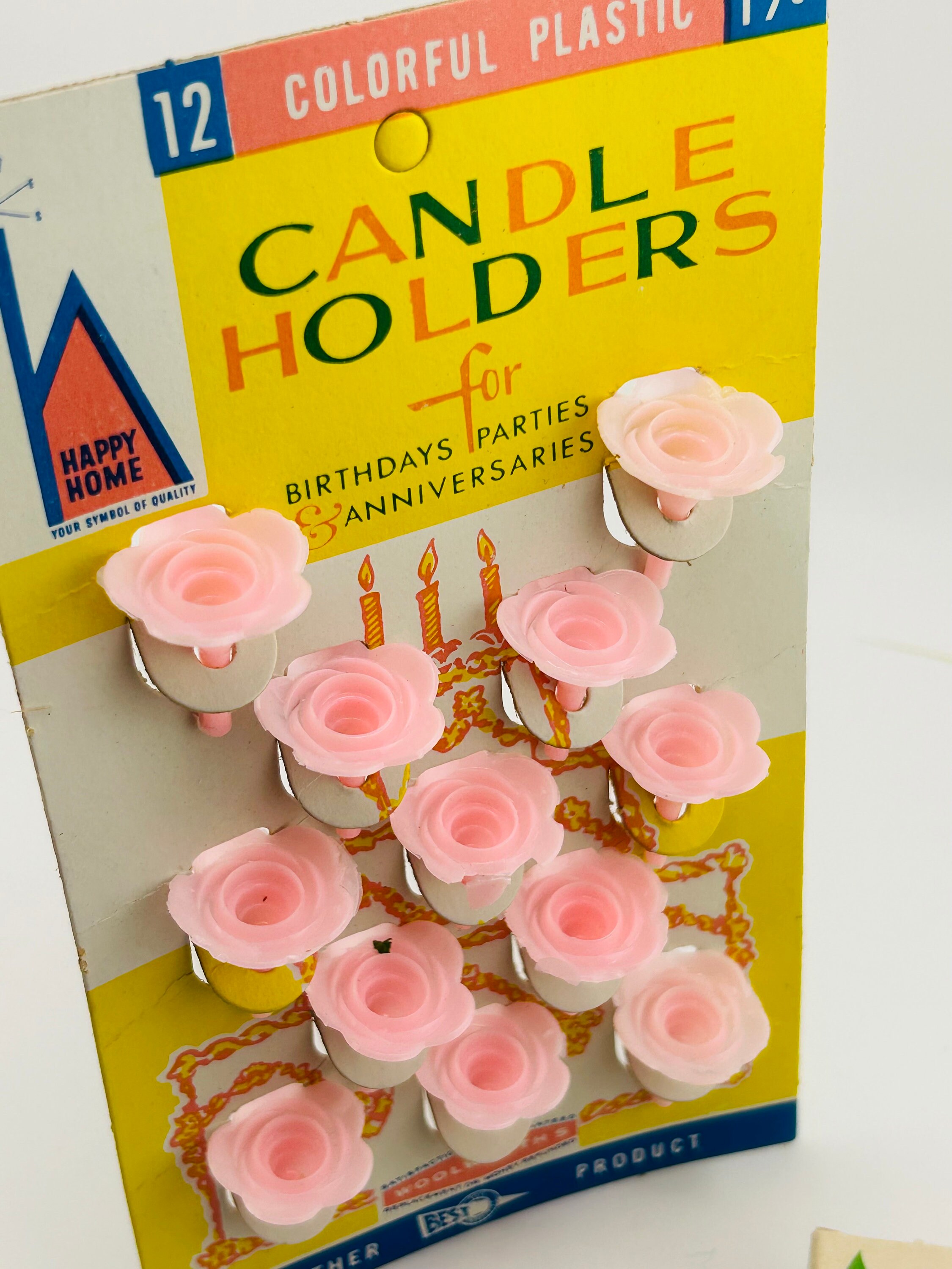 Vintage Birthday Candle Holders, New Old Stock Cake Decorations ...