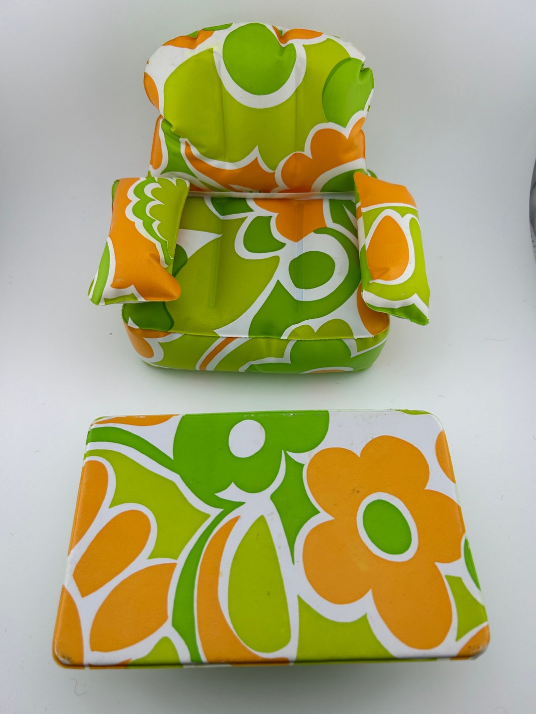 Vintage Inflatable Barbie-sized Chair and Coffee Table - Etsy