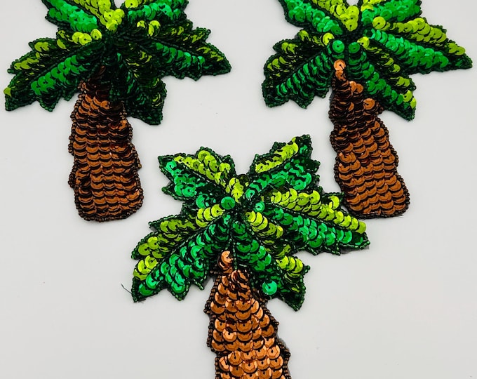 Sequin and Beaded Appliquéd Palm Trees - Etsy
