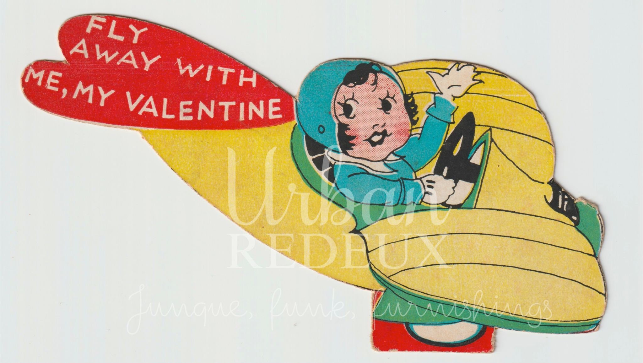 Vintage 1930's Valentines Card, Airplane Pilot Valentines, Antique ...
