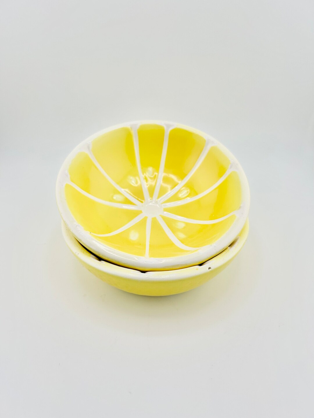 Small Lemon Theme Bowls, Lemon Majolica Bowls, Snack Bowls - Etsy