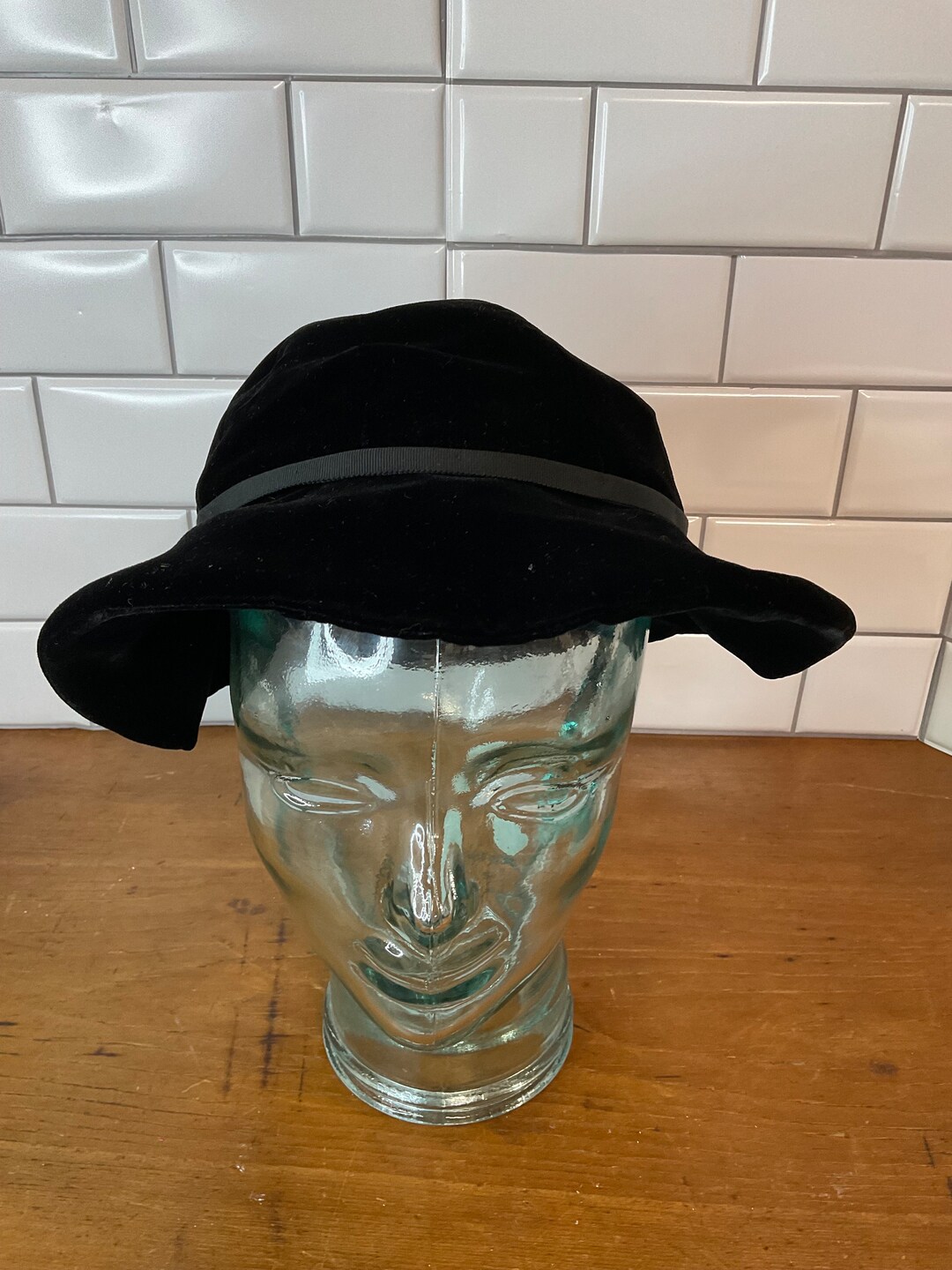 Vintage Black Velvet Belmar Floppy Hat - Etsy