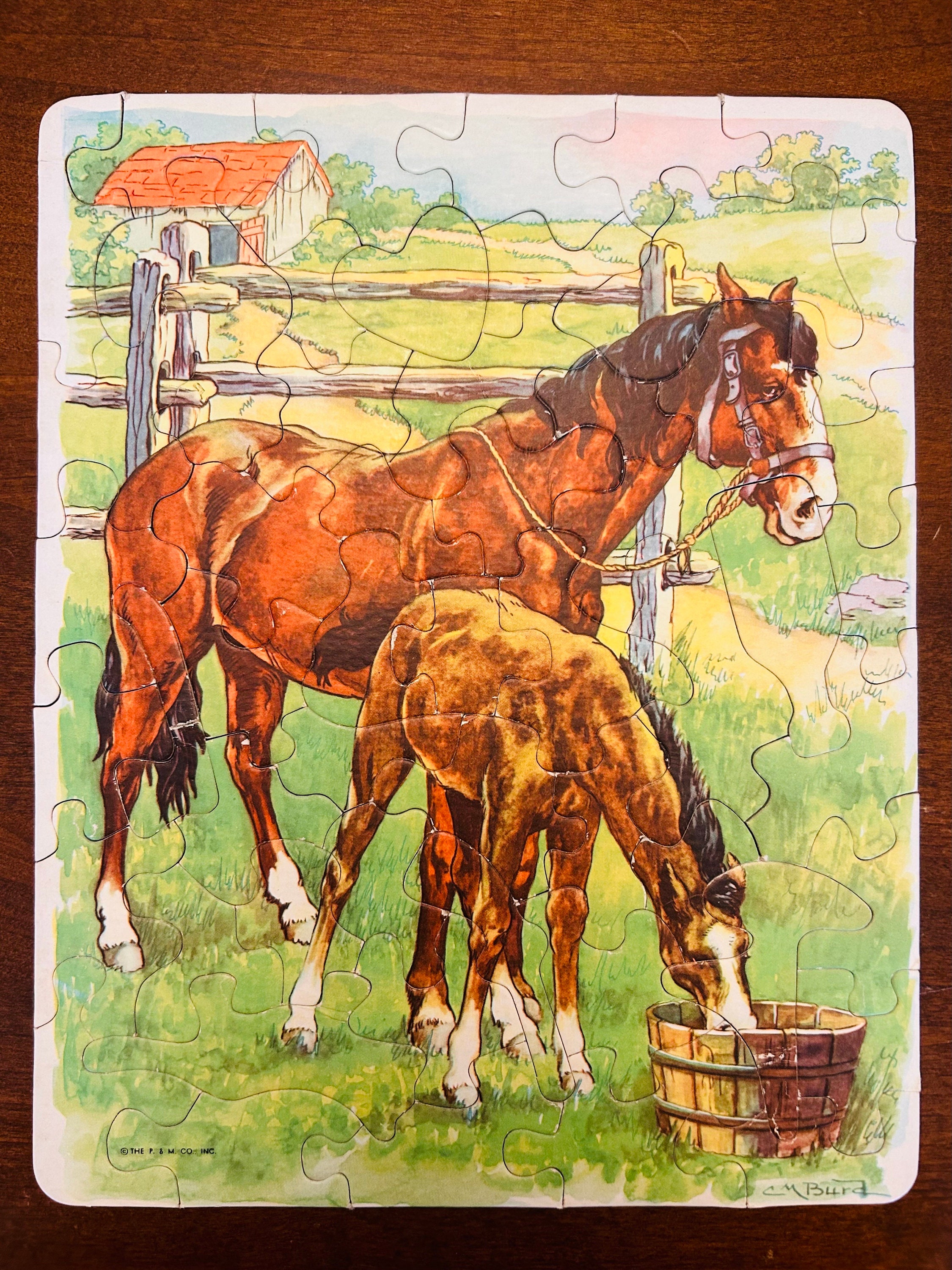 Vintage Barnyard Friends Puzzle, Choose From Dogs, Horses, Goats, or ...