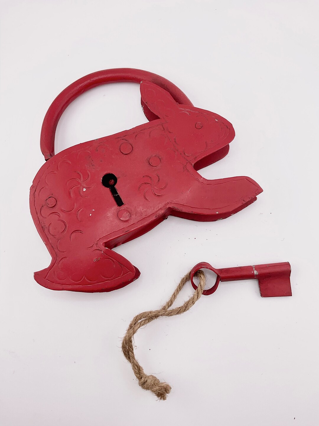 Red Bunny Lock and Key - Etsy