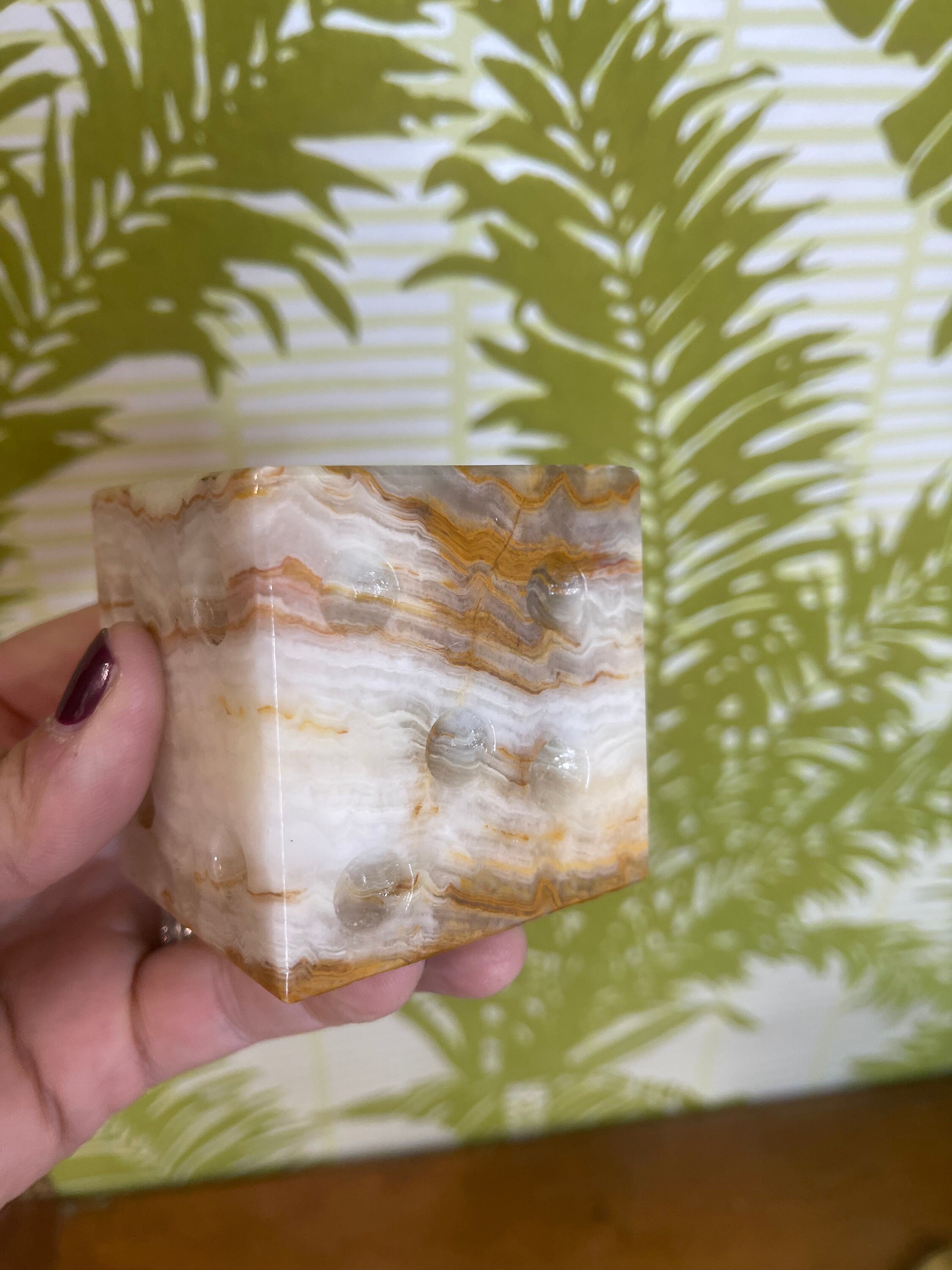 Stone Die/dice Pencil Holder Alabaster/onyx - Etsy