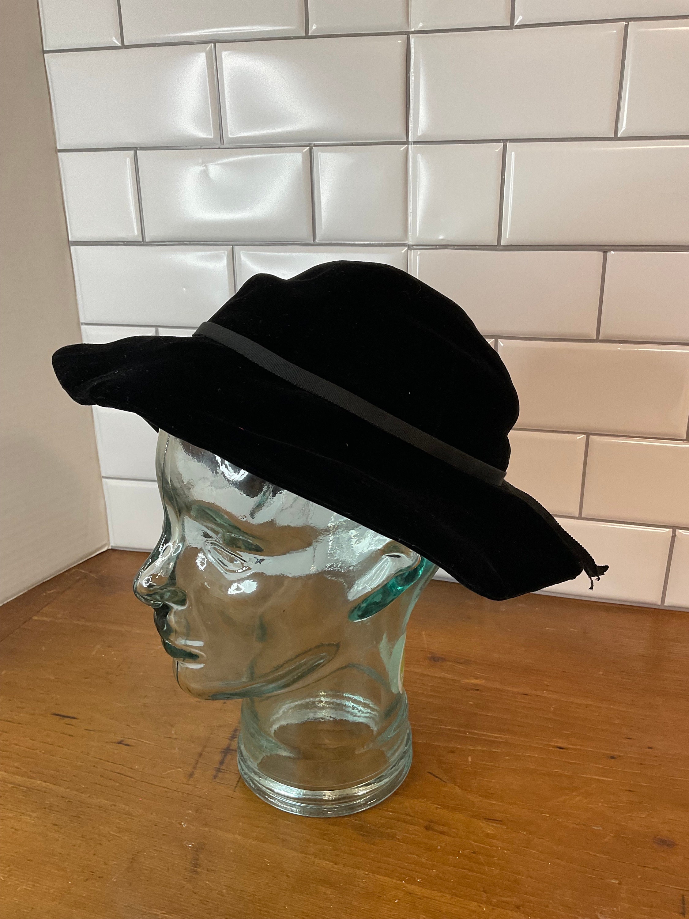 Vintage Black Velvet Belmar Floppy Hat - Etsy