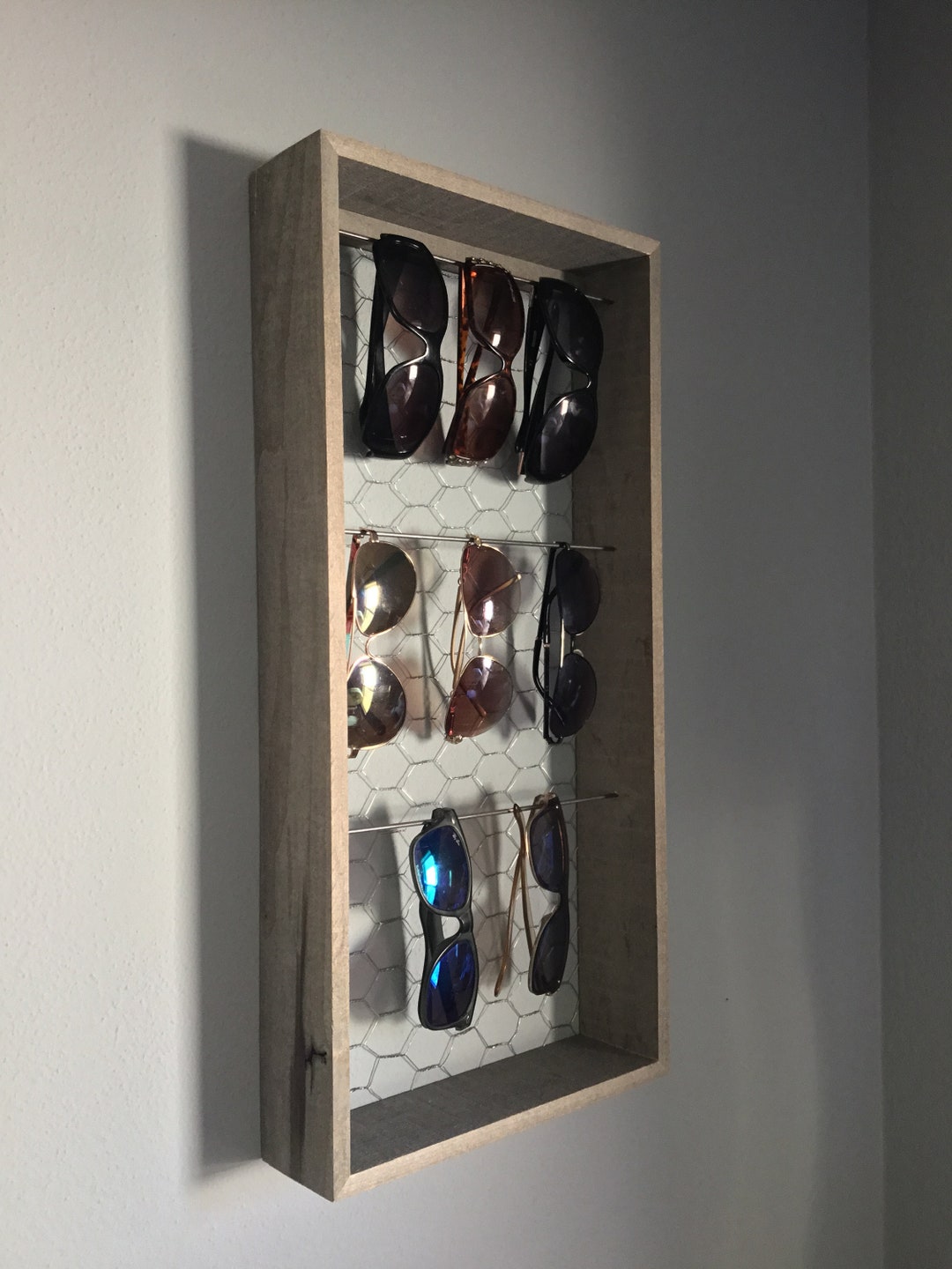 Wood Rustic/ Farmhouse Style Sunglass Organizer/ Sunglass Display/ Wood ...