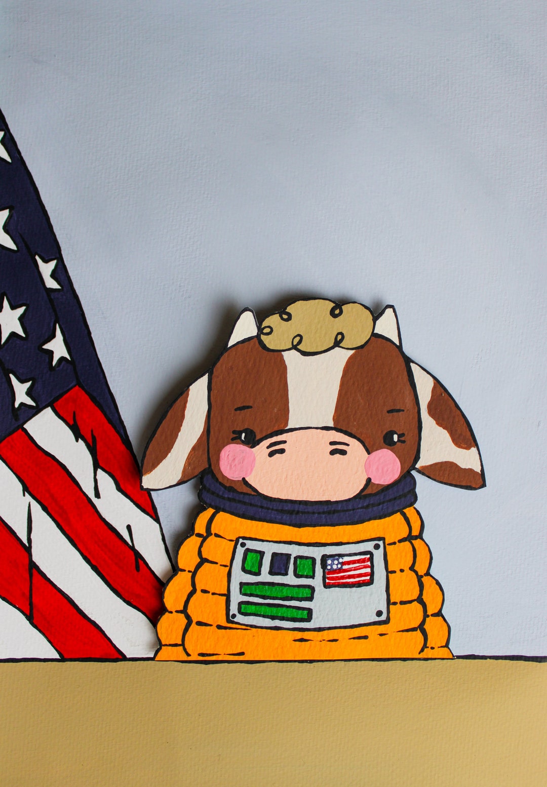 Astronaut Cow Art Digital Download - Etsy